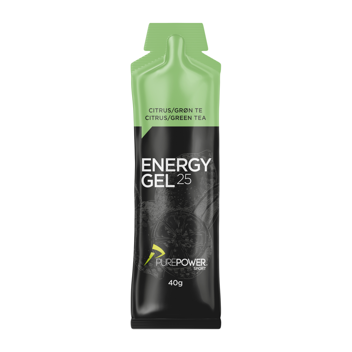 Energy Gel Citrus-/Grøn Te 40 g – PurePowerAtleter
