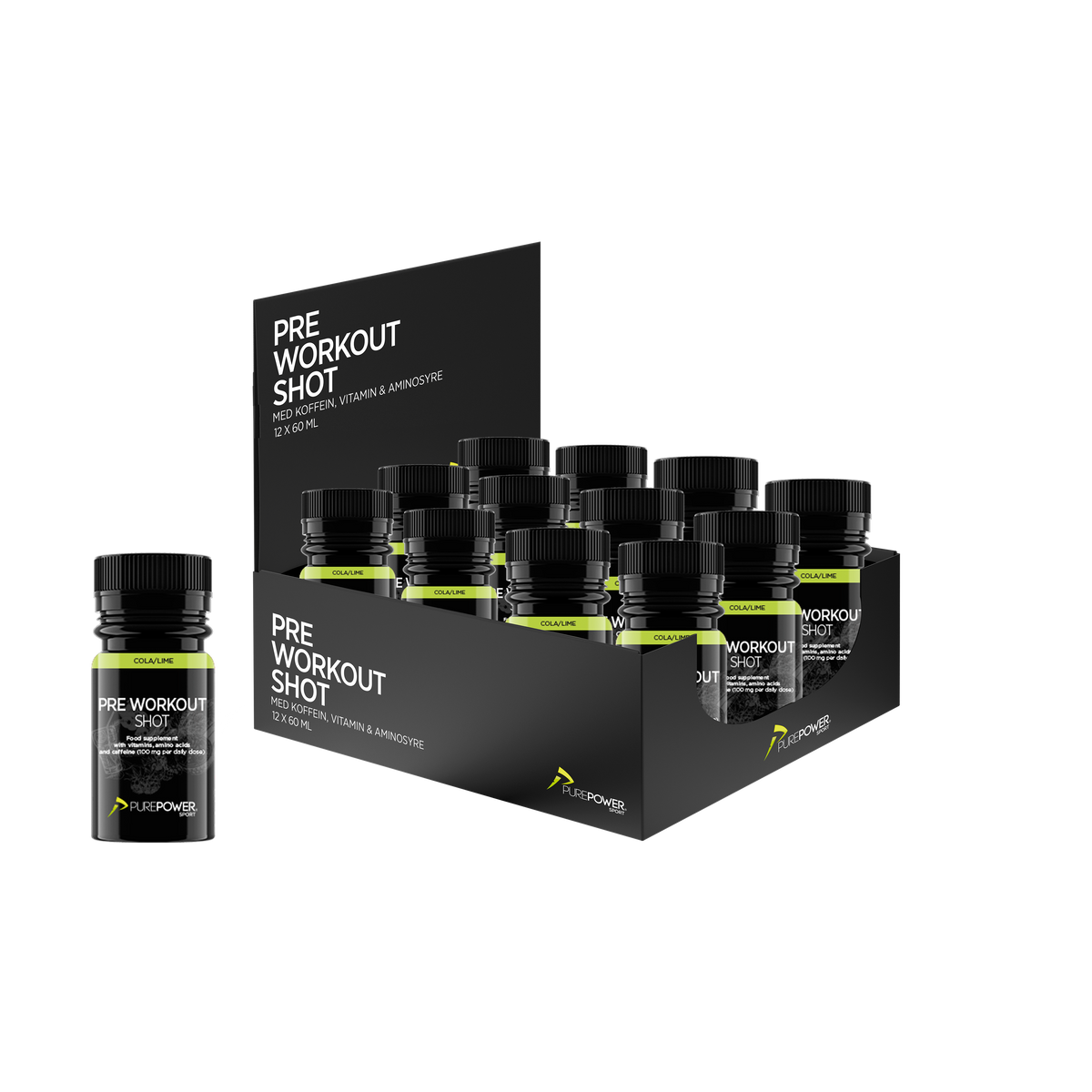 Pre Workout Shot (PWO) Cola/Lime 12 x 60 ml – PurePowerAtleter